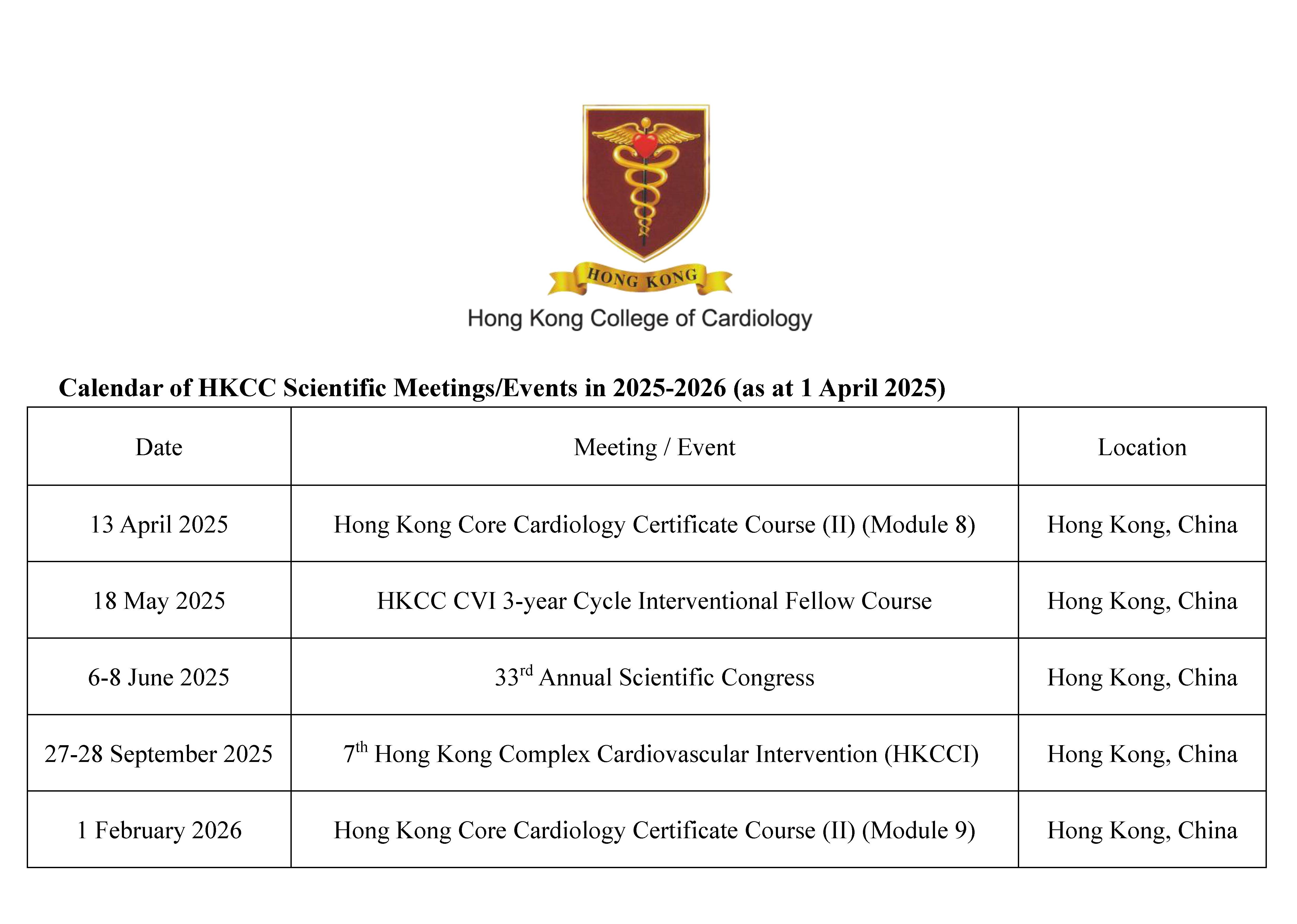 Hong Kong College of Cardiology